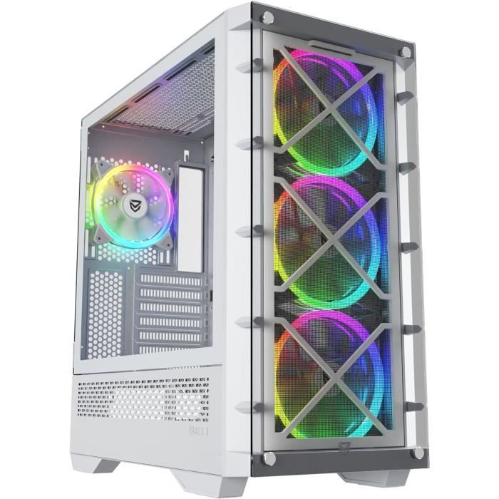 Draco X Boîtier Pc Gaming Mid Tower (Atx), 4X 120Mm Pwm Argb Fans ...