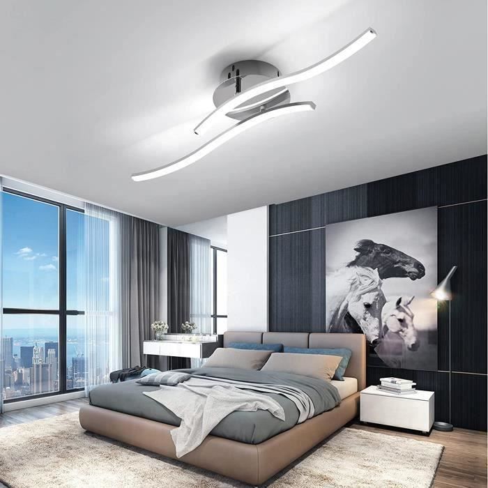 Chuntin-Plafonnier Led Moderne Lustre Led avec Design Courbé 2 Lumière ...