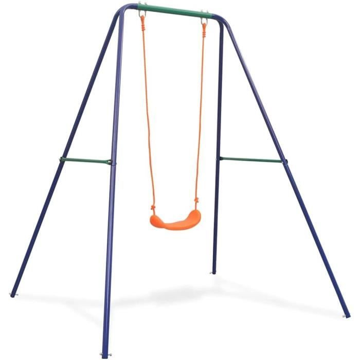 Balançoire Simple Orange Aire de Jeux Portique Balancelle pour Enfant68 ...