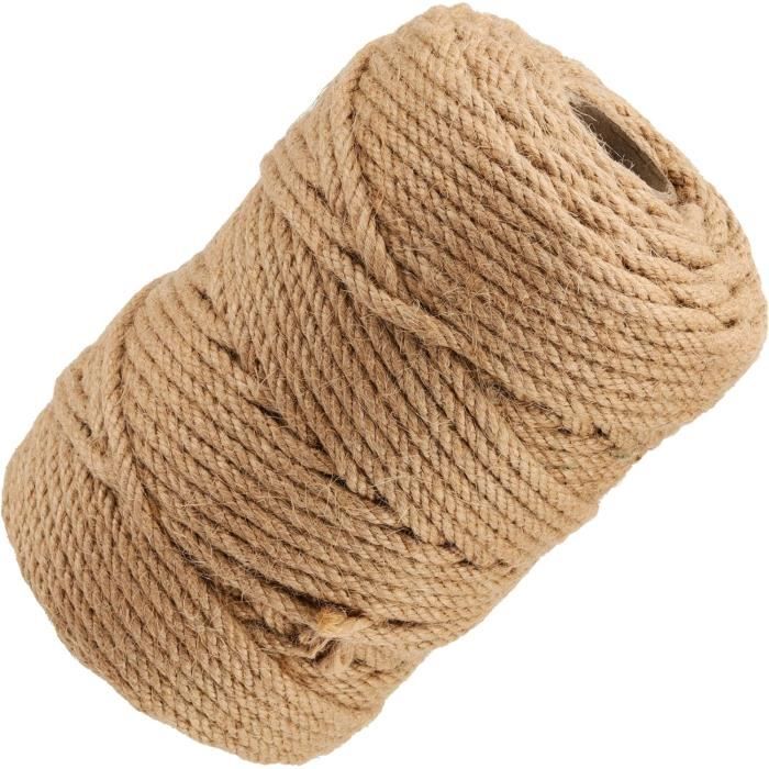 Corde de jute naturelle de 100 m x 6 mm - 4 brins - Corde de jute ...