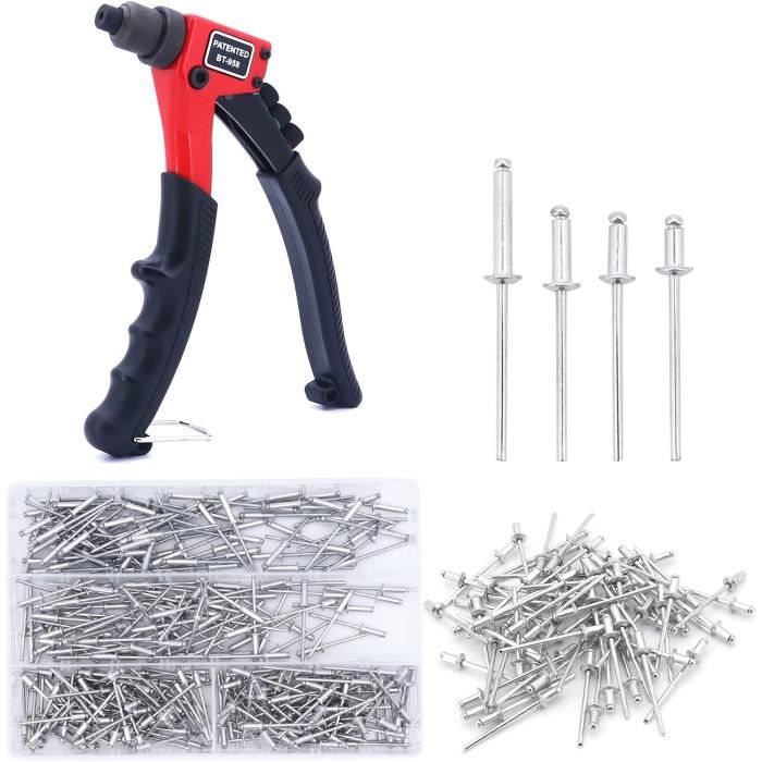 Pince À Rivet, Pince À Riveter Manuelle Pince À Riveter Pop Riveteuse Avec 320 Pcs 4 Tailles ...