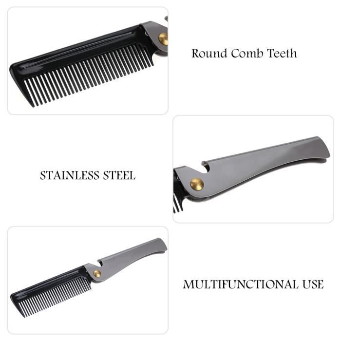 Zerodis Peigne à barbe Peigne de poche pliant pour façonner la ...