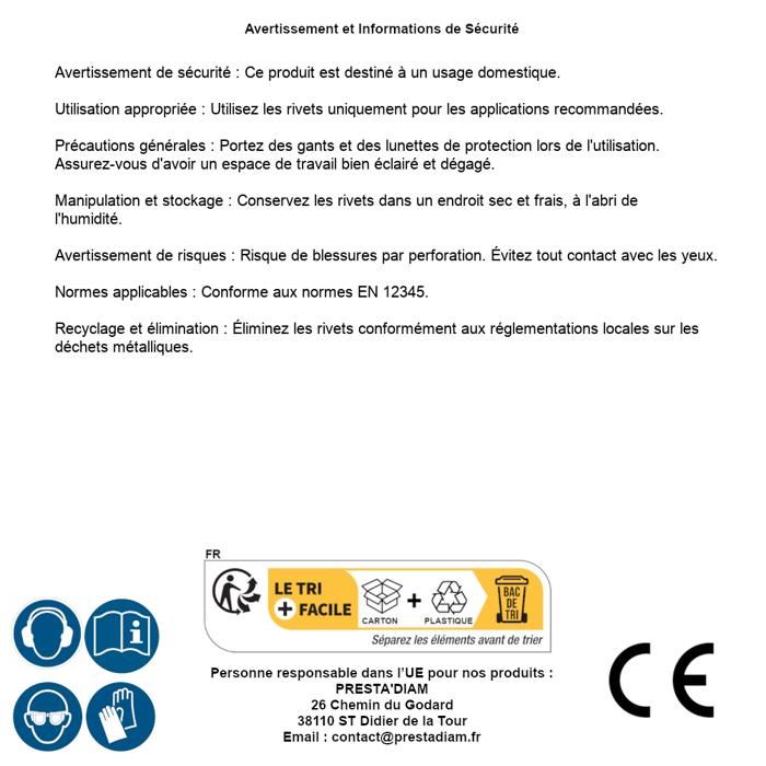 Coffret 320 Rivets Aveugles Assortis - Aluminium - 320 pièces ...