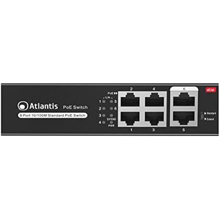 Atlantis Switch 6-Port 10/100Mbps 4 Ports poe jusqu'à 65W, Chaque Port ...