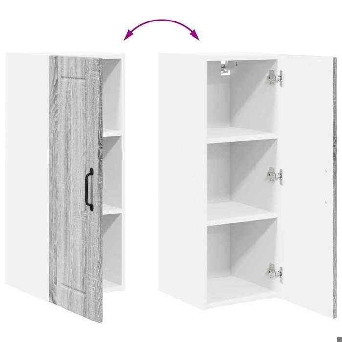 Moderne Meuble/Cabinet de cuisine - Buffet grand mural de cuisine Gris ...