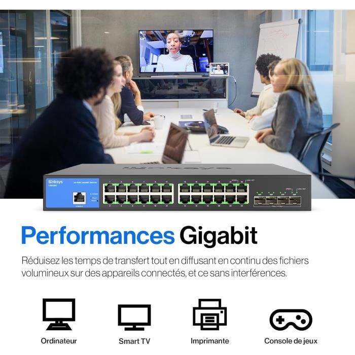 Switch Manageable Gigabit À 24 Ports Avec Emplacements Pour 4 Ports 10 ...