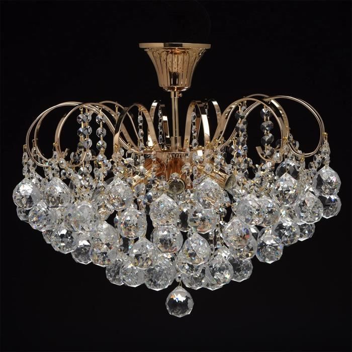 232016406 lustre magnifique design baroque en métal couleur or décoré ...