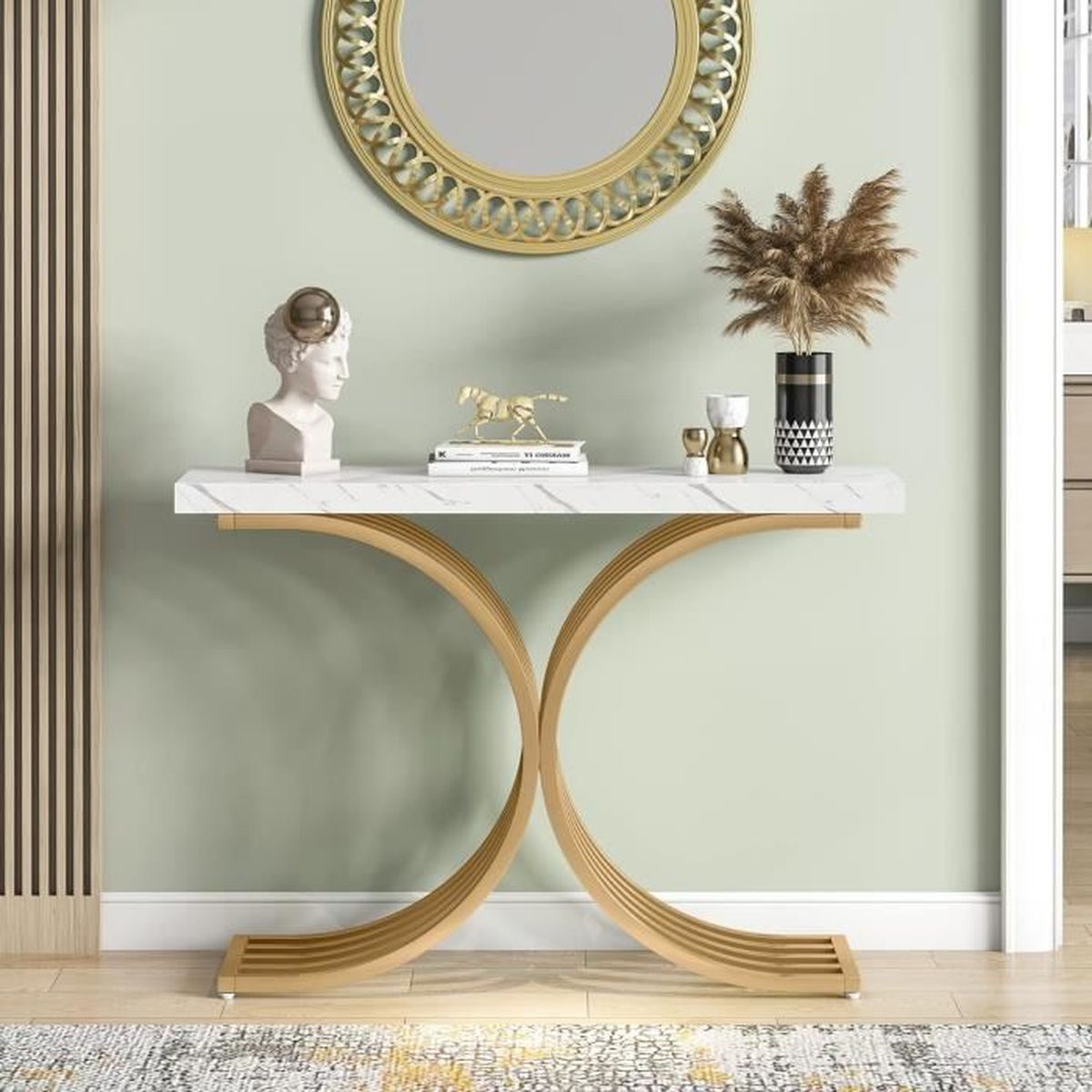 Tribesigns Console Meuble, Table Console Blanche Meuble, 100 x 30 x 80 ...