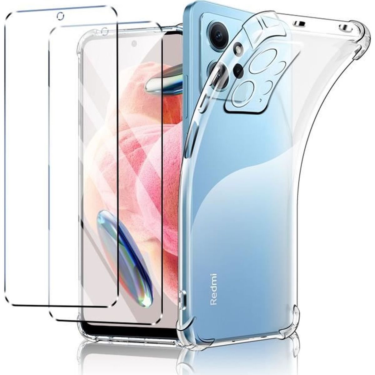 Coque Xiaomi Redmi Note 12 4G + 2x [Verre de Protection] Bumper Souple ...