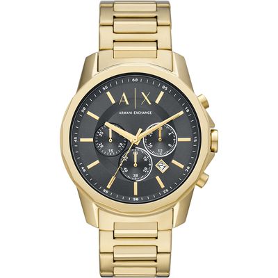 Armani exchange watch gold and black store