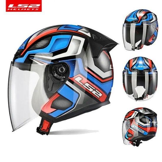 LS2-Casque de moto Open Face 3/4 pour homme,Cruiser léger,Casque de moto,Casque de scooter ...