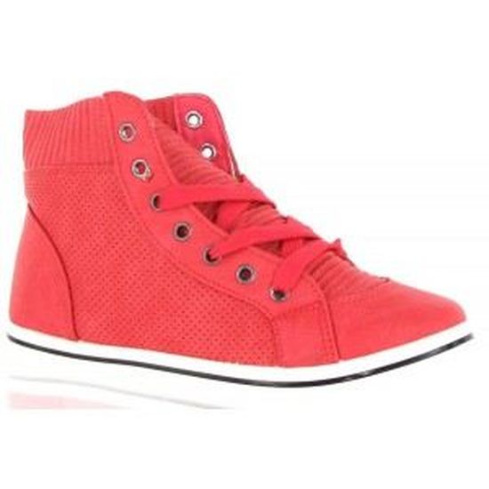 Baskets femme rouge Rouge - Cdiscount Chaussures