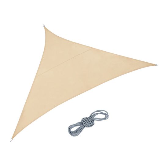 Voile d'ombrage triangle PES sable - 10037846-1370 - Cdiscount Jardin