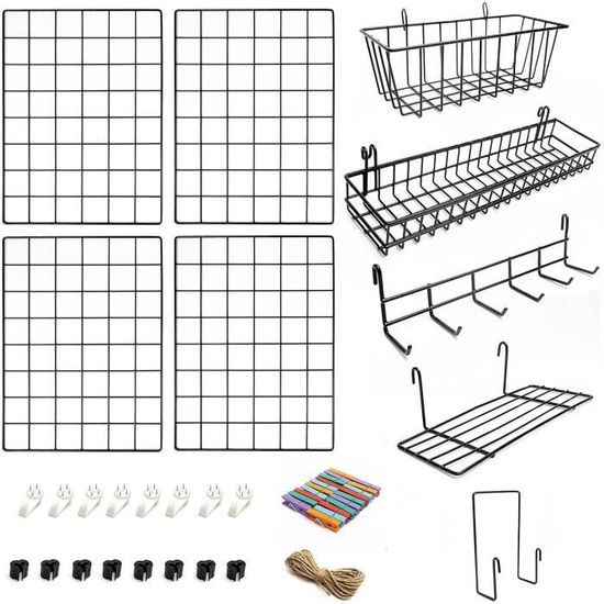 Pack 4 Grille Murale Avec Accessoires | Contient Panier, Trieur ...