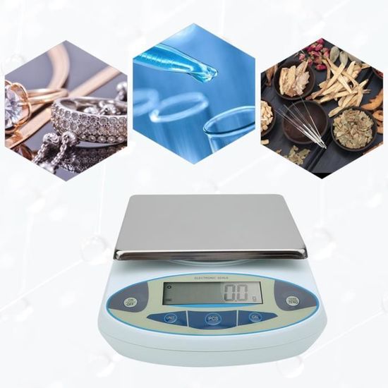 Zerone Échelle d'équilibre numérique 20kg 0.1g Balance de laboratoire ...