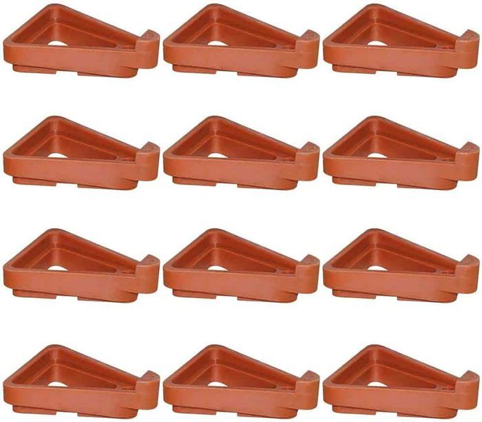 Rouge brique Lot de 24 pieds de pot de fleurs en terre cuite pour ...