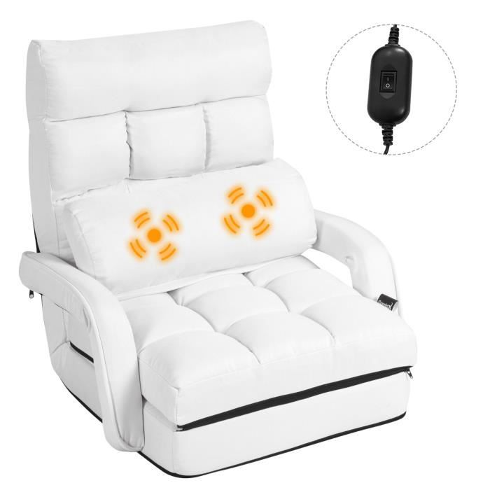 Costway Fauteuil Chauffeuse Convertible Oreiller Avec Fonction De