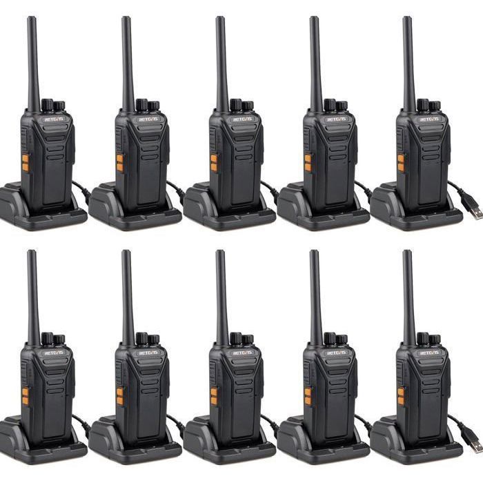 Retevis RT27 Talkie Walkie, Rechargeable avec Chargeur USB,PMR446, 16 ...