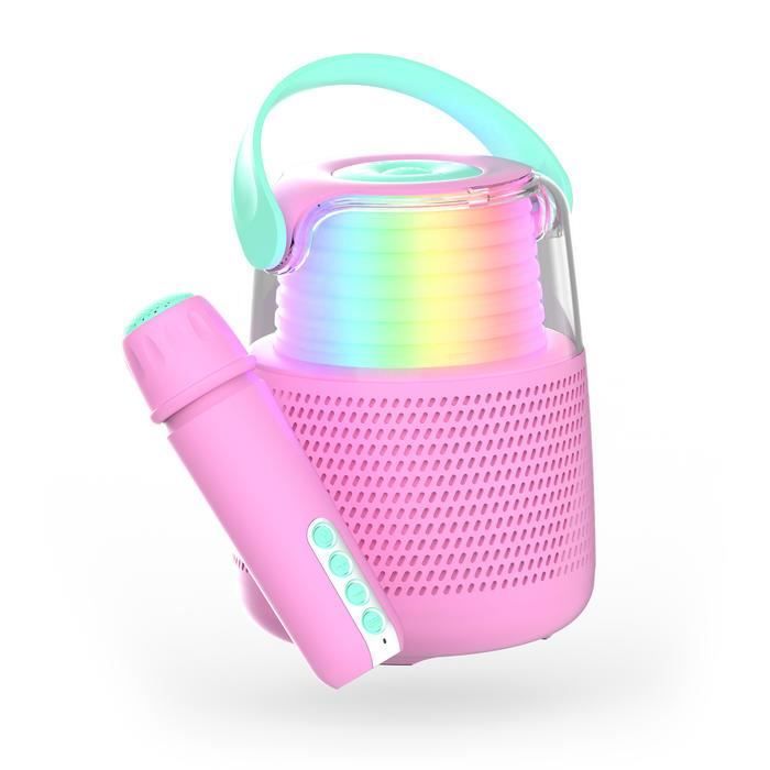 Enceinte Bluetooth - LICK - Karaoke Rose - Lumineuse - Micro intégré ...