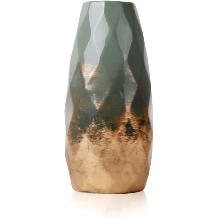 Vase en Céramique Or Vert, Grand Vase à Fleurs, Table , Décoration Vase ...
