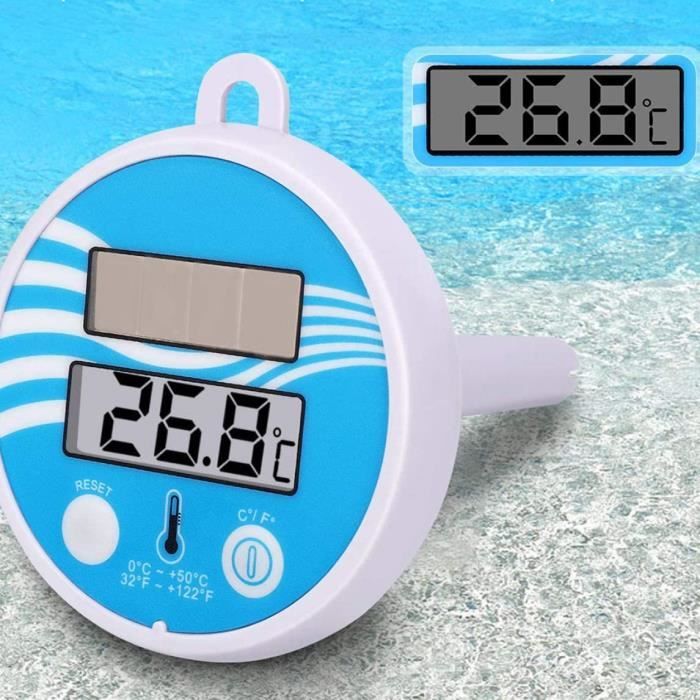 Thermomètre Spa, thermomètre à Piscine à énergie Solaire, jauge de température numérique avec ...
