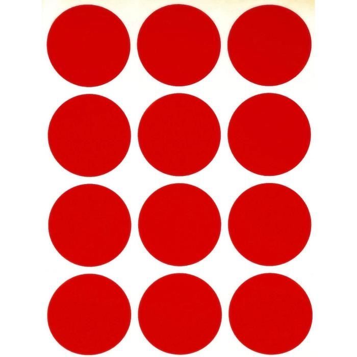 AJW-Gommettes Étiquettes Autocollantes Rondes Rouge Environ 4cm ( 38mm ...
