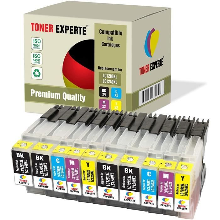 Toners Pack 10 XL TONER EXPERTE® Compatibles LC-1280XL LC-1240XL ...