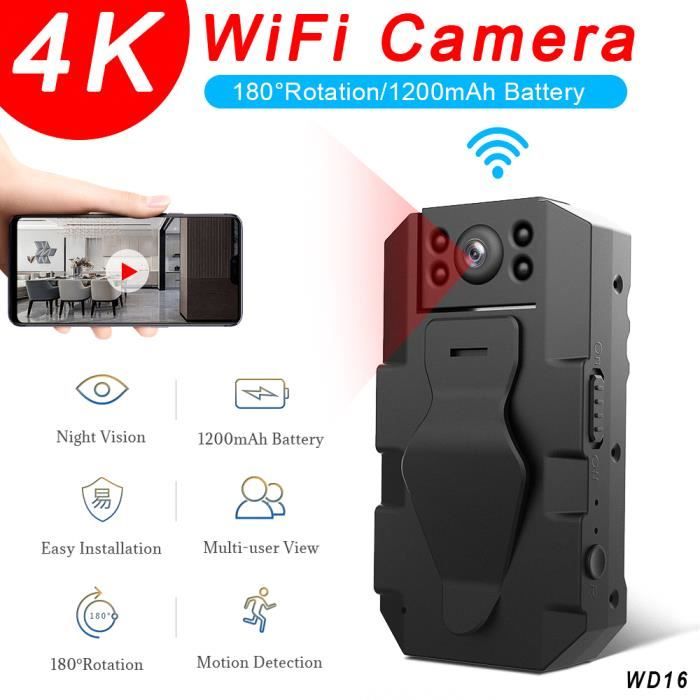 Caméra miniature - WD16 - 4K HD WIFI - Enregistreur 180° - Vision ...