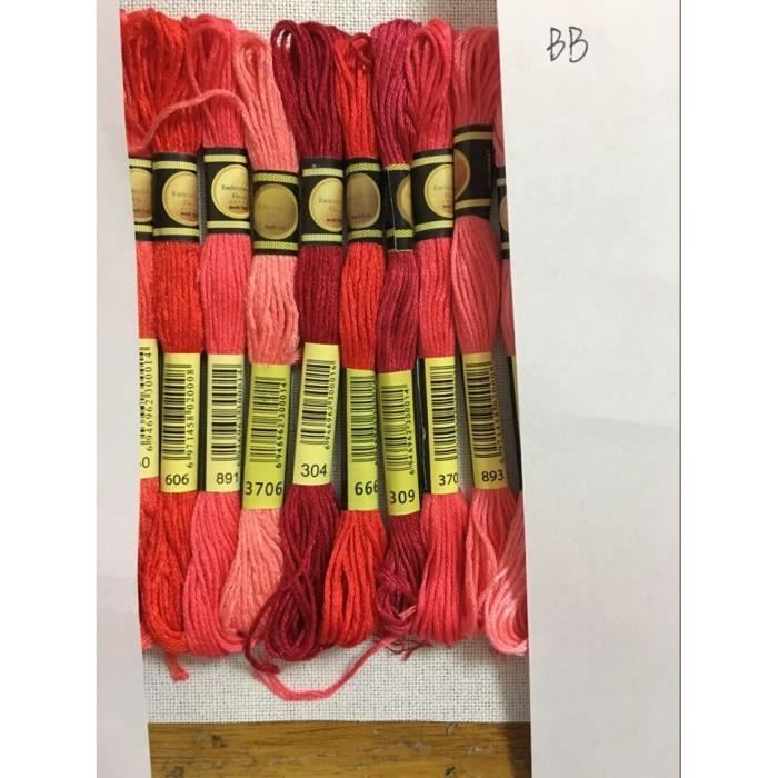 Fil a broder,écheveaux de fil à broder, 8 couleurs, point de croix, fil ...