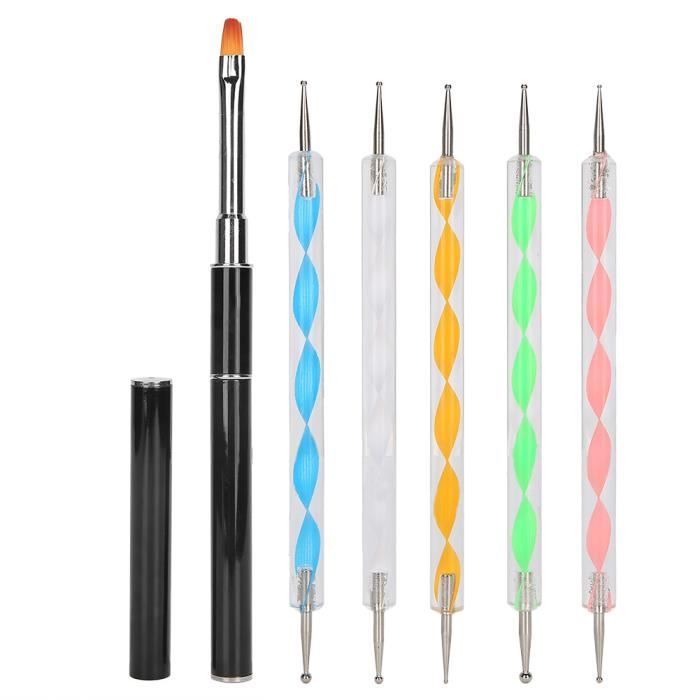 Liner Brush Nail Art Point Drill Drawing Tools Set, Double Ended Nail ...