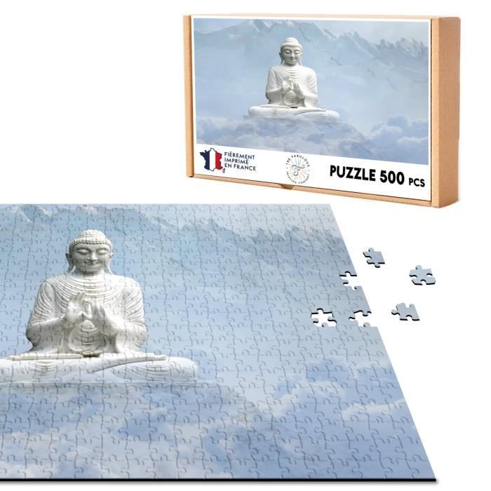 Puzzle Classique 500 pièces Buddha Blanc Montage Meditation Bouddhisme ...