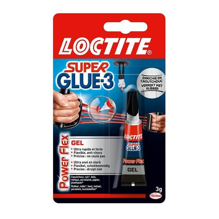 Loctite Colle forte- Super Glue 3 - Power Flex 3 g - Cdiscount Bricolage