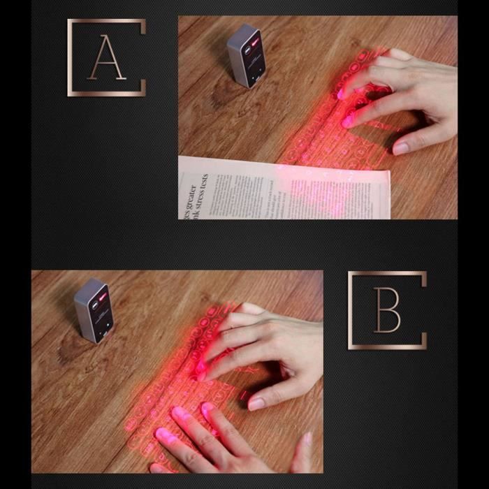 1x clavier virtuel de clavier sans fil de projection de laser KB560S ...