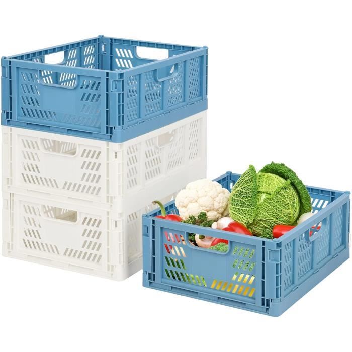 Lot De 4 Caisses De Rangement En Plastique Pliables,Boîtes De Rangement ...