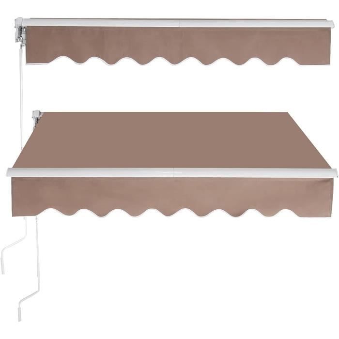 GOPLUS Store Banne Auvent ManuelRétractable avec Manivelle en Alm et ...