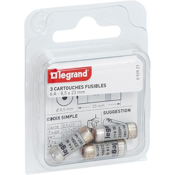 Legrand - Cartouches fusibles pour porte-fusibles - avec témoin - 8 ...