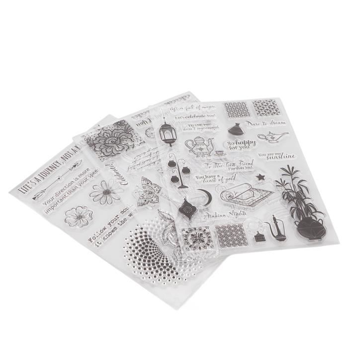 Tbest tampon transparent décoratif 3 pièces tampon clair bricolage ...