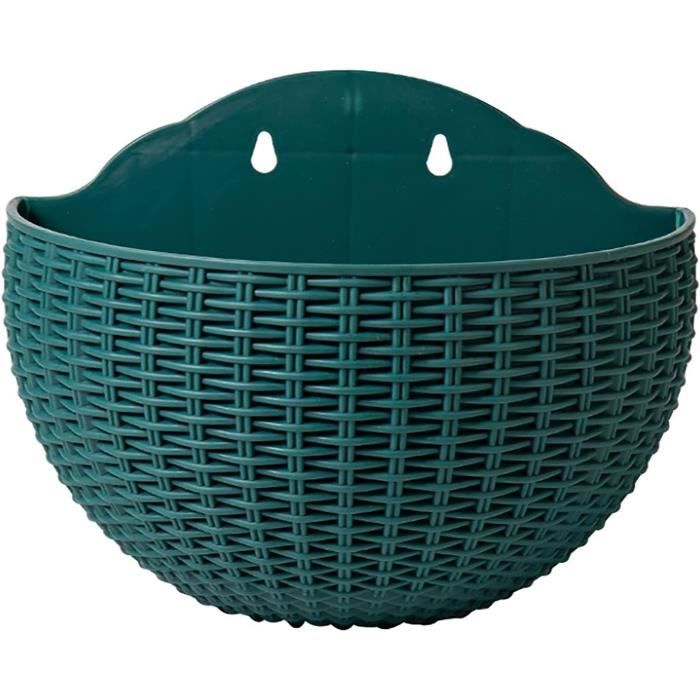 Pot De Fleurs Suspendu Demi-Rond Imitation Rotin Style Européen Pot De ...