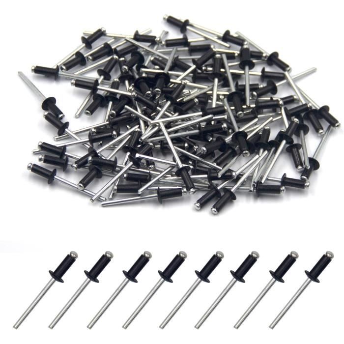 100 Pièces De Rivets Aveugles En Aluminium 4 X 10Mm, Rivets À Bout ...