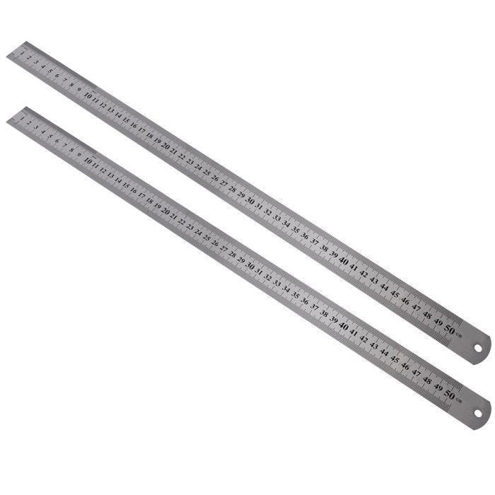 Vvikizy Règle en acier métrique 2 pièces règle en acier travail du bois ...