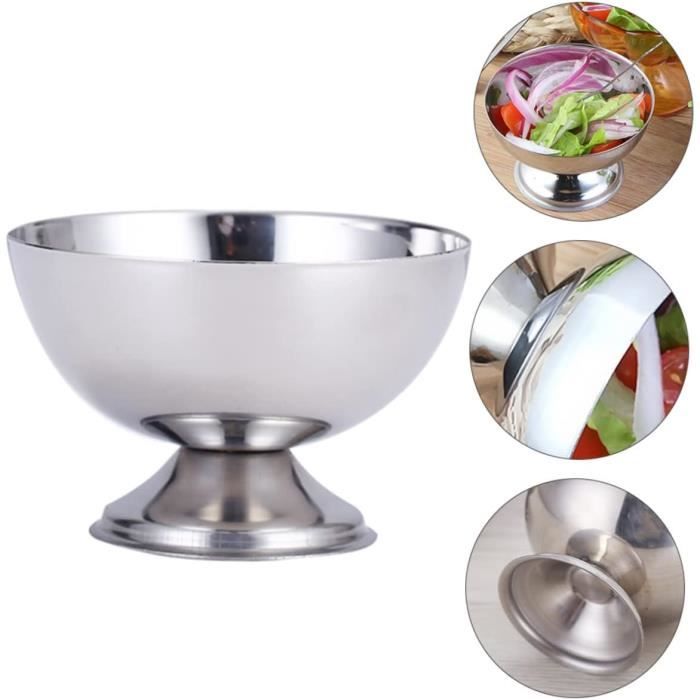 2 Pièces Saladier En Inox Verres À Dessert Récipient À Salade Coupes À ...