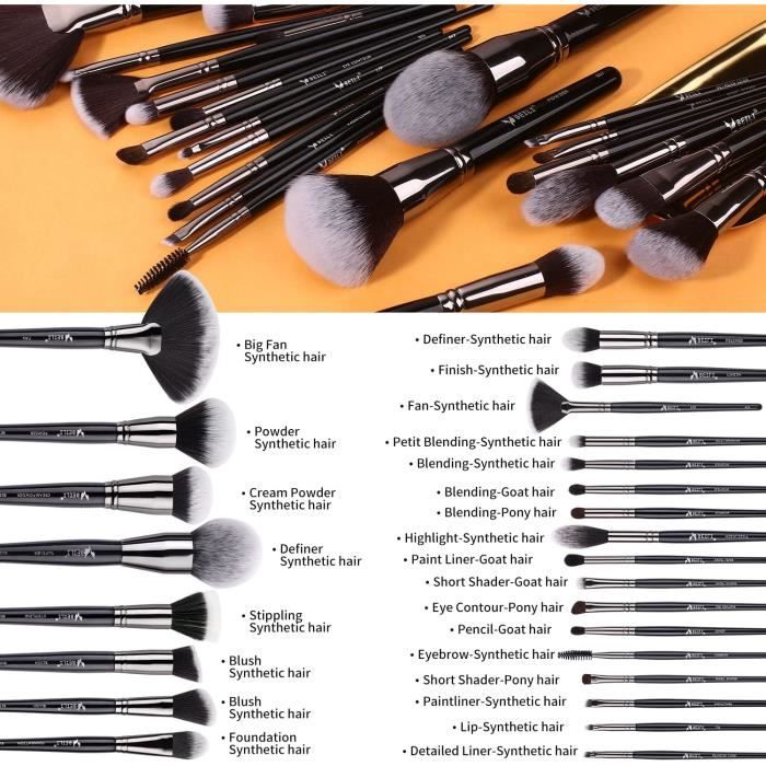 Pinceaux Maquillage Professionnel, 25Pcs Pinceau Maquillage, Makeup Brushes, Kit De Maquillage ...