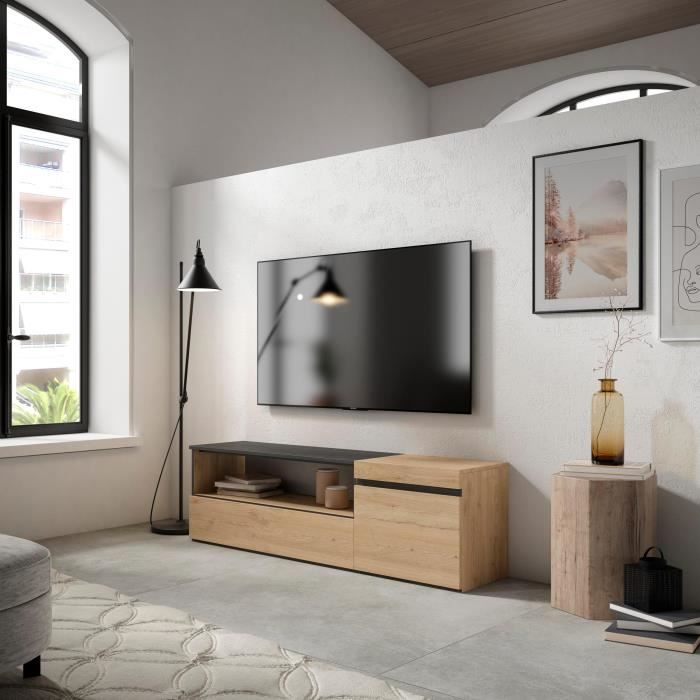 Meuble TV, Banc Télé, Grand espace de Rangement, 150x35x45cm, Pour les ...
