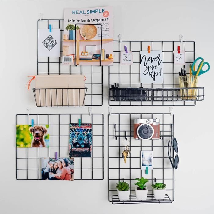 Pack 4 Grille Murale Avec Accessoires | Contient Panier, Trieur ...