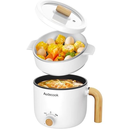 Cocotte Électrique Avec Cuiseur Vapeur, Mini Cuiseur Portable 1,5 L ...