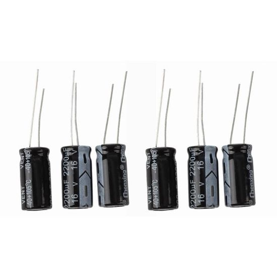 6 x 2200UF 16V 105C Radial Condensateur Electrolytique 10X20mm - Cdiscount Bricolage