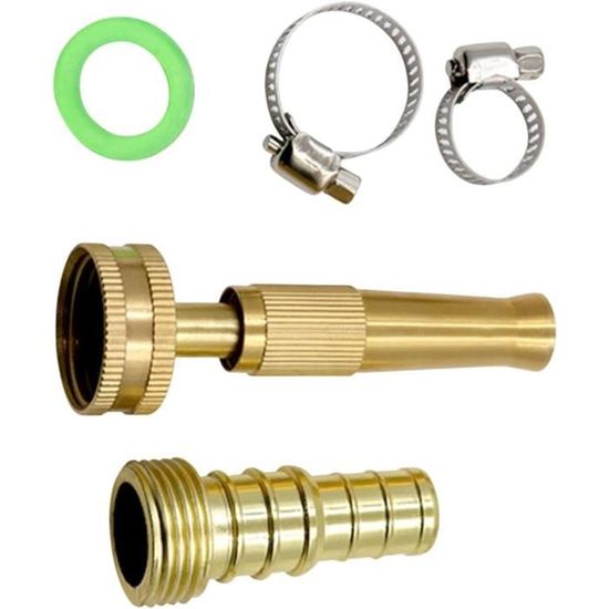 SM SunniMix Buse de tuyau de pulvérisation réglable en laitouse de tuyau en laiton robuste pour ...