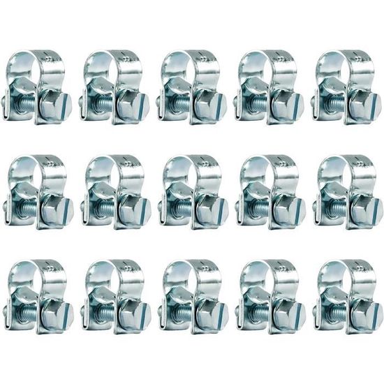 15 Pièces Collier de Serrage Métallique Inox 8-10mm Colliers Serrage ...