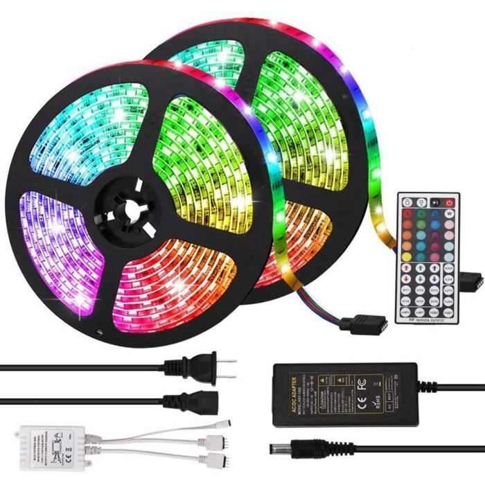 Ruban led bande led 5050 rgb ip65 bande led lumineuse découpable avec télécommande décoration ...