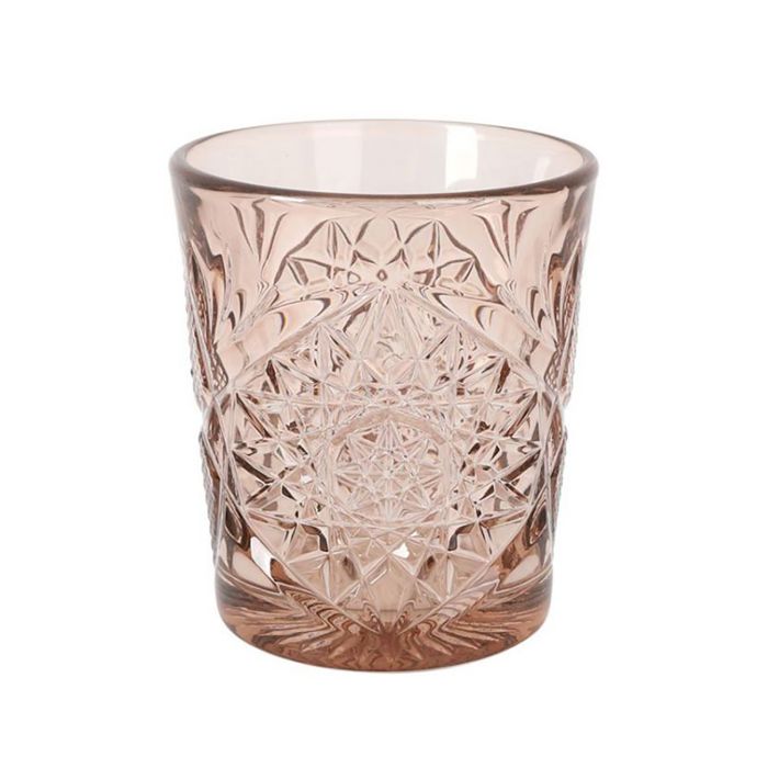 Lot de 6 Verre bas à cocktails STAR rose Sculpté , verre à boisson jus ...